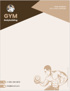 Gym Business Letterhead Templates for Word | Edit & Print