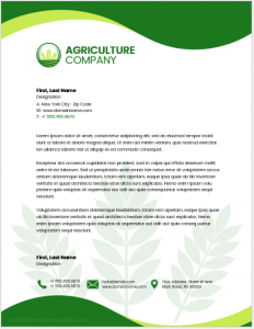 Agriculture Company Letterhead Templates for Word | Download