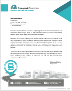 Transport Company Letterhead Templates for Word | Download