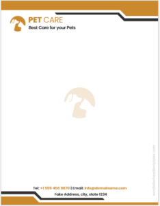 Pet Care Company Letterhead Templates | Download Word File